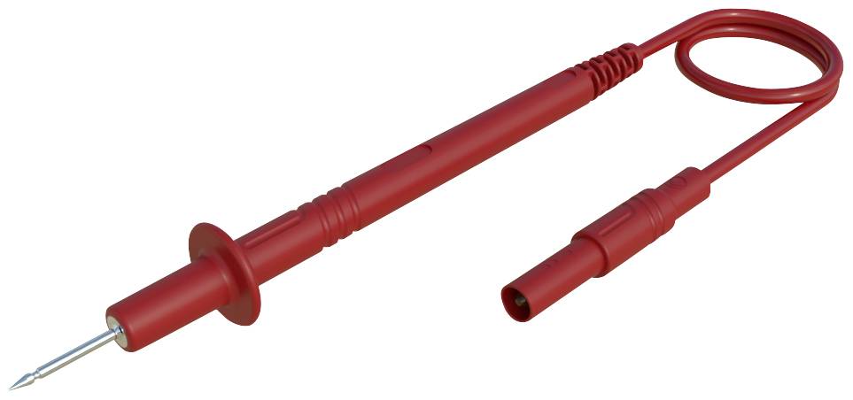 SKS Hirschmann PL 2700 S rt merni kabl sonda 4 mm utikac 1.00 m crvena
