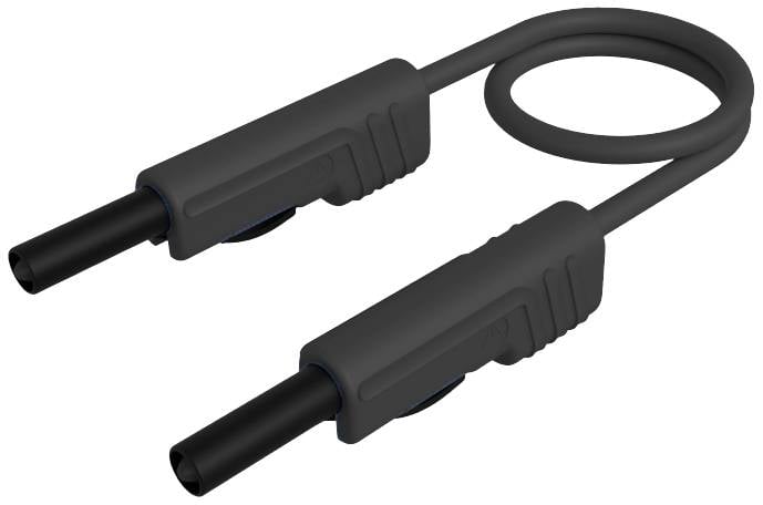 SKS Hirschmann MLB 100/1 V sw merni kabl [lamelarni muski konektor 4 mm – lamelarni muski konektor 4 mm] 1.00 m crna