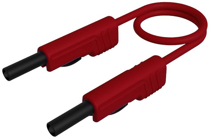 SKS Hirschmann MLB 100/1 V rt merni kabl [lamelarni muski konektor 4 mm – lamelarni muski konektor 4 mm] 1.00 m crvena