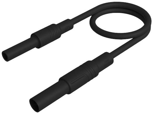 SKS Hirschmann MAL S GG-B 25/2,5 sw sigurnosni merni kabl 4 mm sigurnosni utikac 4 mm sigurnosna uticnica 25 cm crna