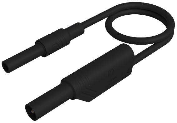SKS Hirschmann MAL S WS-B 50/2,5 sw sigurnosni merni kabl 4 mm sigurnosna uticnica 4 mm sigurnosni utikac, s mogucnoscu slaganja 50 cm crna