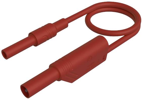 SKS Hirschmann MAL S WS-B 25/2,5 rt sigurnosni merni kabl 4 mm sigurnosna uticnica 4 mm sigurnosni utikac, s mogucnoscu slaganja 25 cm crvena