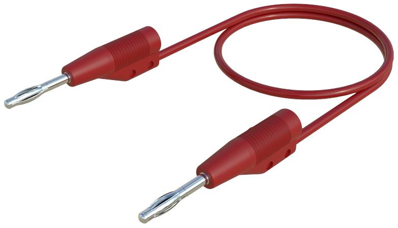 SKS Hirschmann MVL F 2/50 merni kabl [lamelarni muski konektor 2 mm – lamelarni muski konektor 2 mm] 0.50 m crvena