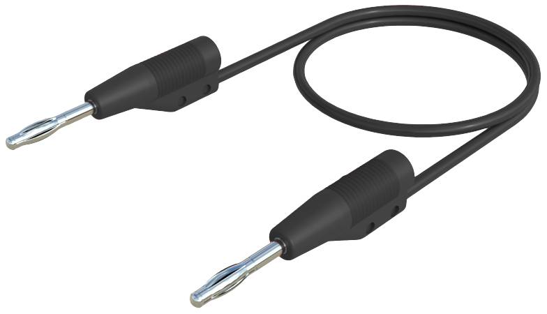 SKS Hirschmann MVL F 2/50 merni kabl [lamelarni muski konektor 2 mm – lamelarni muski konektor 2 mm] 0.50 m crna