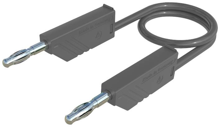 SKS Hirschmann MLN 100/2,5 GR merni kabl [lamelarni muski konektor 4 mm – lamelarni muski konektor 4 mm] 1.00 m siva