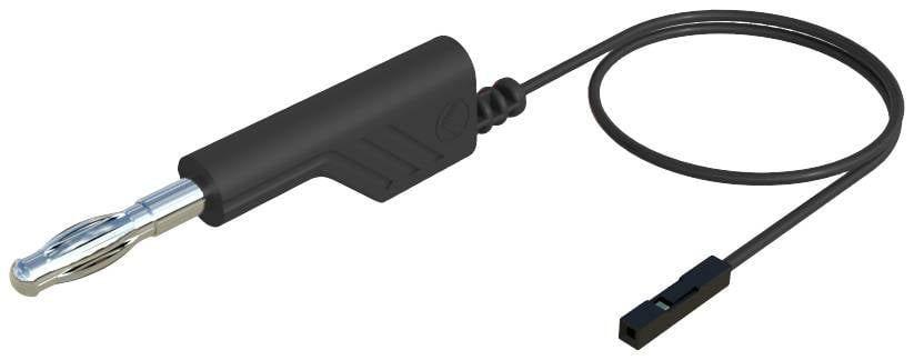 SKS Hirschmann MAL 4-0.64/100-0.25 merni kabl lamelarni muski konektor 4 mm uticnica 0.64 mm 1.00 m crna
