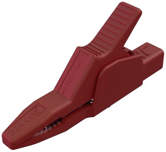 SKS Hirschmann AK 2 B 2540 I rt sigurnosna krokodilska stezaljka uticni prikljucak 4 mm CAT II 1000 V crvena