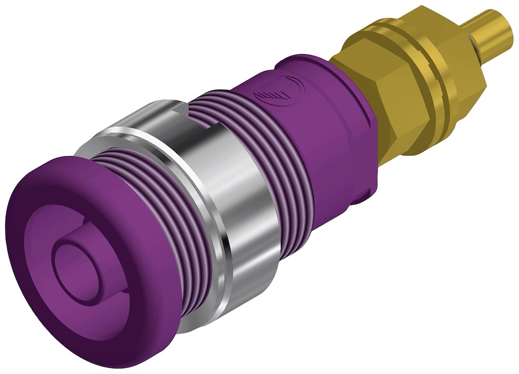 SKS Hirschmann SEB 2600 G M4 sigurnosni laboratorijski zenski konektor zenski konektor, vertikalna ugradnja Pin-fi: 4 mm ljubicasta
