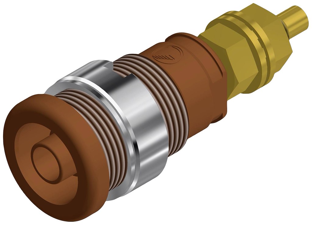 SKS Hirschmann SEB 2600 G M4 sigurnosni laboratorijski zenski konektor zenski konektor, vertikalna ugradnja Pin-fi: 4 mm smedja boja