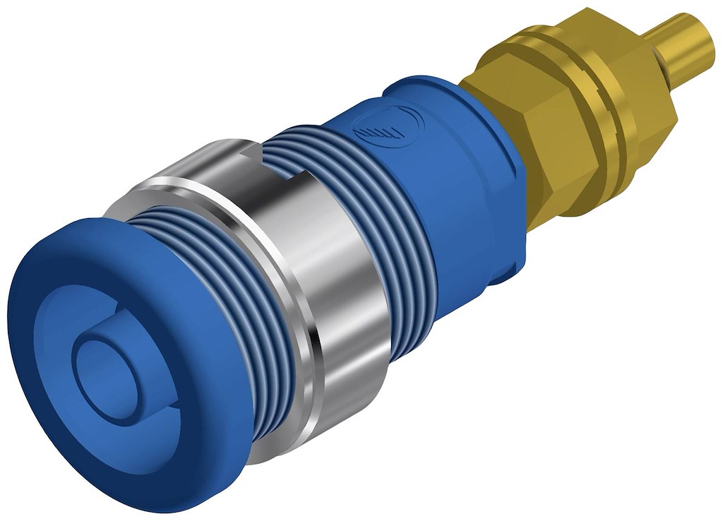 SKS Hirschmann SEB 2600 G M4 sigurnosni laboratorijski zenski konektor zenski konektor, vertikalna ugradnja Pin-fi: 4 mm plava boja