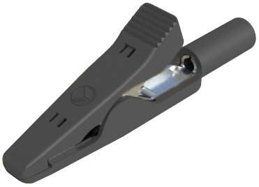 SKS Hirschmann MA 1 S sw krokodilska stezaljka uticni prikljucak 2 mm CAT I crna