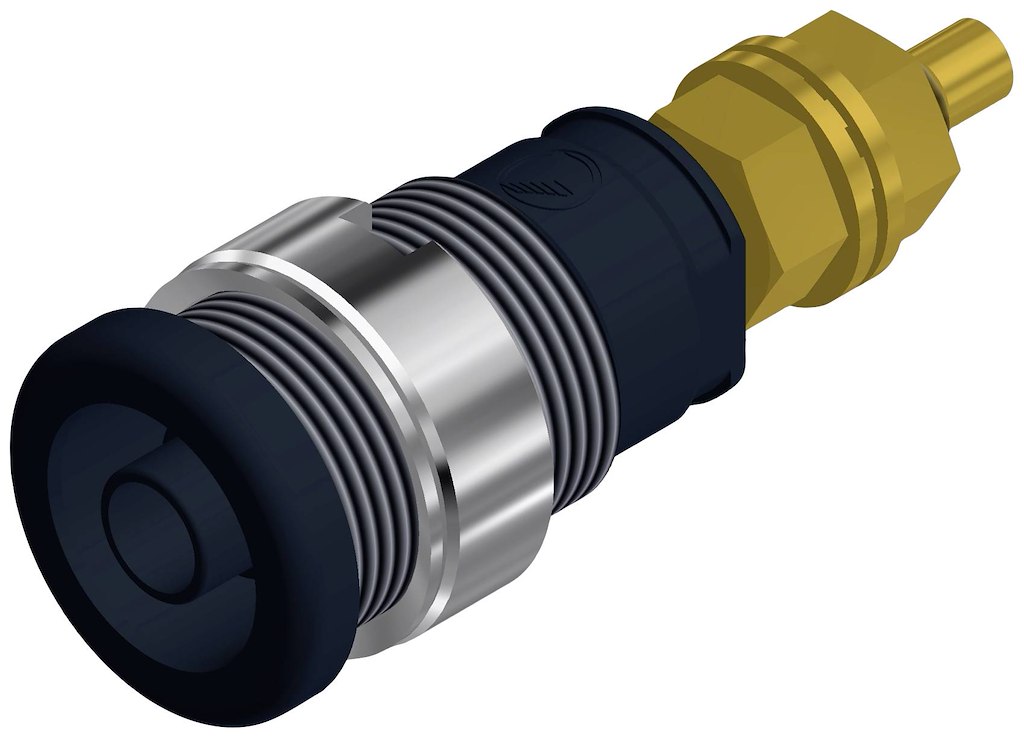 SKS Hirschmann SEB 2600 G M4 sigurnosni laboratorijski zenski konektor zenski konektor, vertikalna ugradnja Pin-fi: 4 mm crna