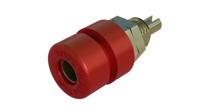 SKS Hirschmann BIL 30 Au rt laboratorijski zenski konektor zenski konektor, vertikalna ugradnja Pin-fi: 4 mm crvena