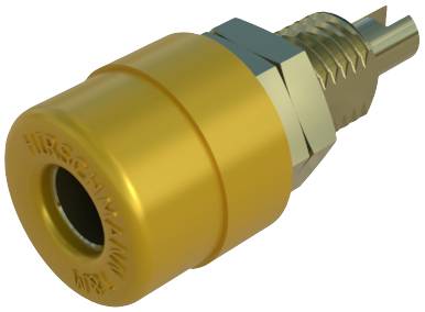 SKS Hirschmann BIL 20 Au laboratorijski zenski konektor zenski konektor, vertikalna ugradnja Pin-fi: 4 mm zuta