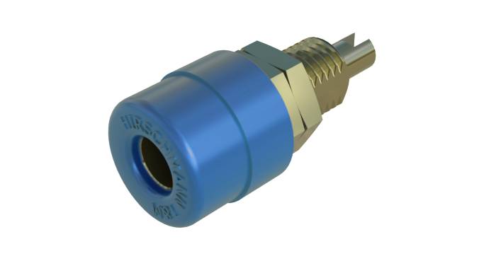 SKS Hirschmann BIL 20 Au laboratorijski zenski konektor zenski konektor, vertikalna ugradnja Pin-fi: 4 mm plava boja