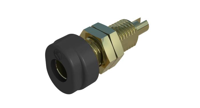 SKS Hirschmann BUG 10 Au laboratorijski zenski konektor zenski konektor, vertikalna ugradnja Pin-fi: 4 mm crna