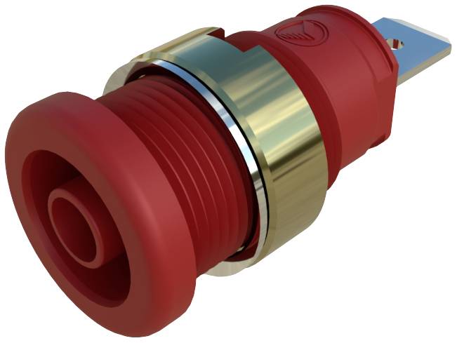 SKS Hirschmann SEB 2620 F6,3 sigurnosni laboratorijski zenski konektor zenski konektor, vertikalna ugradnja Pin-fi: 4 mm crvena
