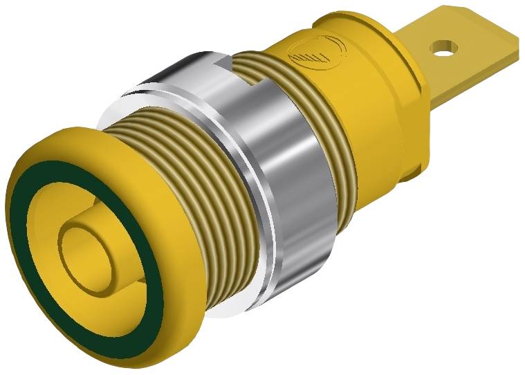 SKS Hirschmann SEB 2620 F6,3 sigurnosni laboratorijski zenski konektor zenski konektor, vertikalna ugradnja Pin-fi: 4 mm zelena, zuta