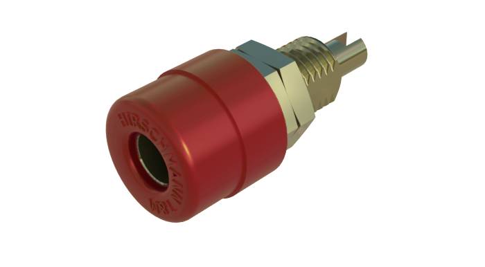 SKS Hirschmann BIL 20 Au laboratorijski zenski konektor zenski konektor, vertikalna ugradnja Pin-fi: 4 mm crvena