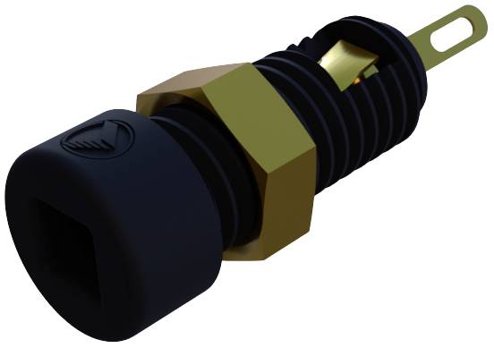 SKS Hirschmann CO MBI 1 Au, sw minijaturni laboratorijski zenski konektor zenski konektor, vertikalna ugradnja Pin-fi: 2 mm crna