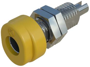SKS Hirschmann BUG 10 laboratorijski zenski konektor zenski konektor, vertikalna ugradnja Pin-fi: 4 mm zuta