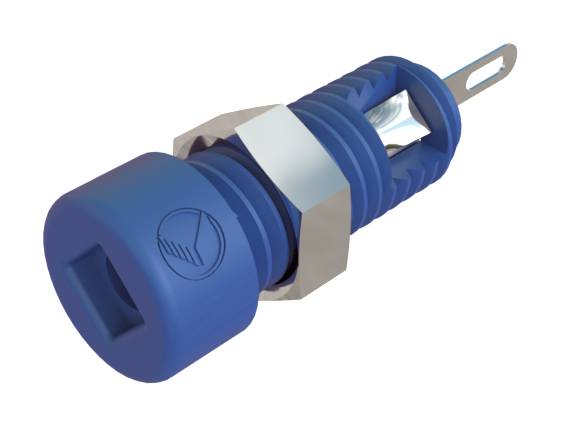 SKS Hirschmann MBI 1 minijaturni laboratorijski zenski konektor zenski konektor, vertikalna ugradnja Pin-fi: 2 mm plava boja