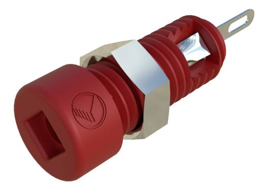SKS Hirschmann MBI 1 minijaturni laboratorijski zenski konektor zenski konektor, vertikalna ugradnja Pin-fi: 2 mm crvena
