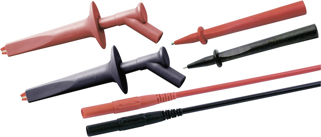 Staubli 9410494500 komplet sigurnosnih mernih vodova [lamelarni muski konektor 4 mm – lamelarni muski konektor 4 mm] 1.00 m crna, crvena