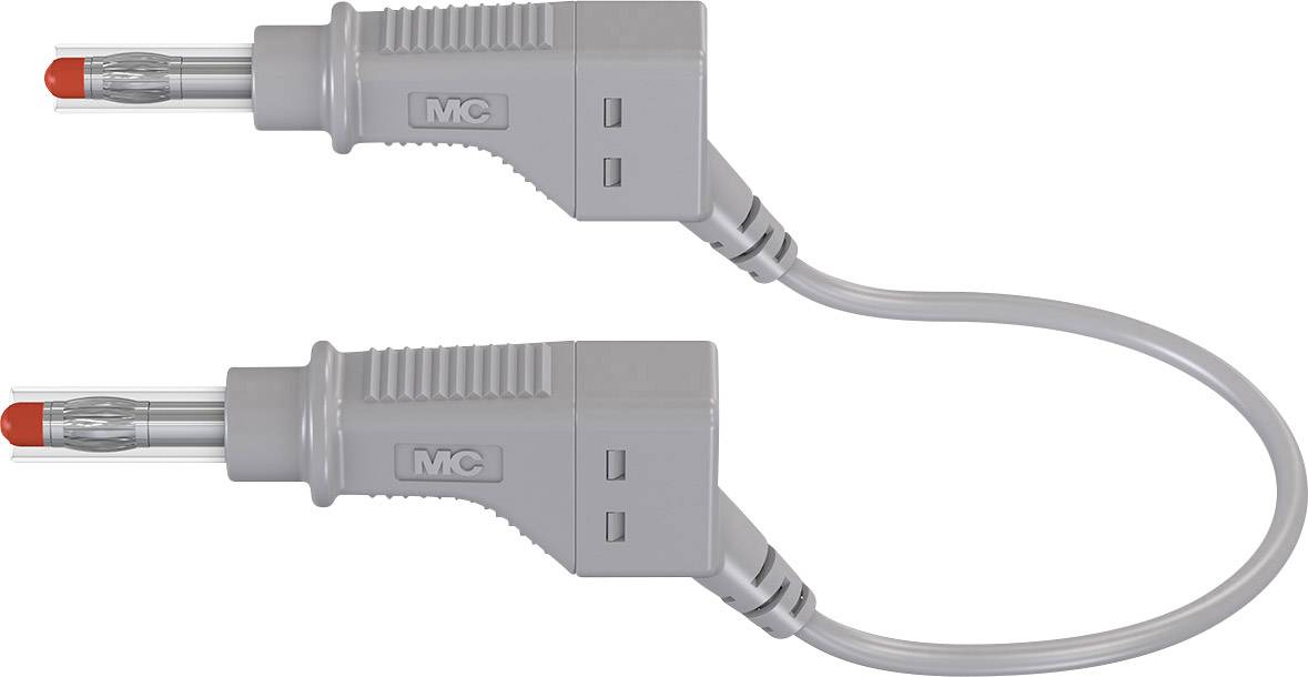 Staubli XZG425/SIL sigurnosni merni kabl [lamelarni muski konektor 4 mm – lamelarni muski konektor 4 mm] 2.00 m siva