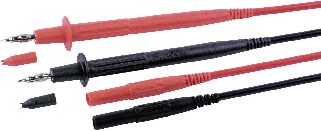 Staubli XPF-414 100 CM komplet sigurnosnih mernih vodova [lamelarni muski konektor 4 mm – sonda] 1.00 m crna, crvena
