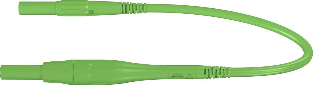 Staubli XSMF-419 merni kabl lamelarni muski konektor 4 mm lamelarni muski konektor 4 mm 1.00 m zelena