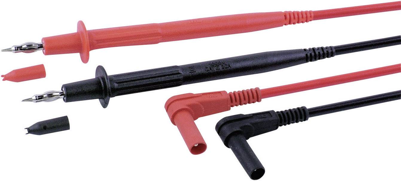 Staubli XPF-484 100 CM komplet sigurnosnih mernih vodova [lamelarni muski konektor 4 mm – sonda] 1.00 m crna, crvena