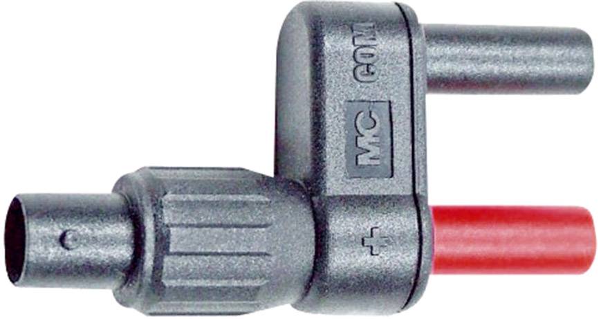 Staubli SW XF-SS/4 merni adapter zenski konektor BNC – lamelarni muski konektor 4 mm sa zastitom od dodira crna, crvena