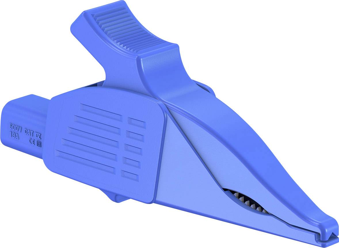 Staubli XDK-1033/I-2 sigurnosna krokodilska stezaljka uticni prikljucak 4 mm CAT IV plava boja