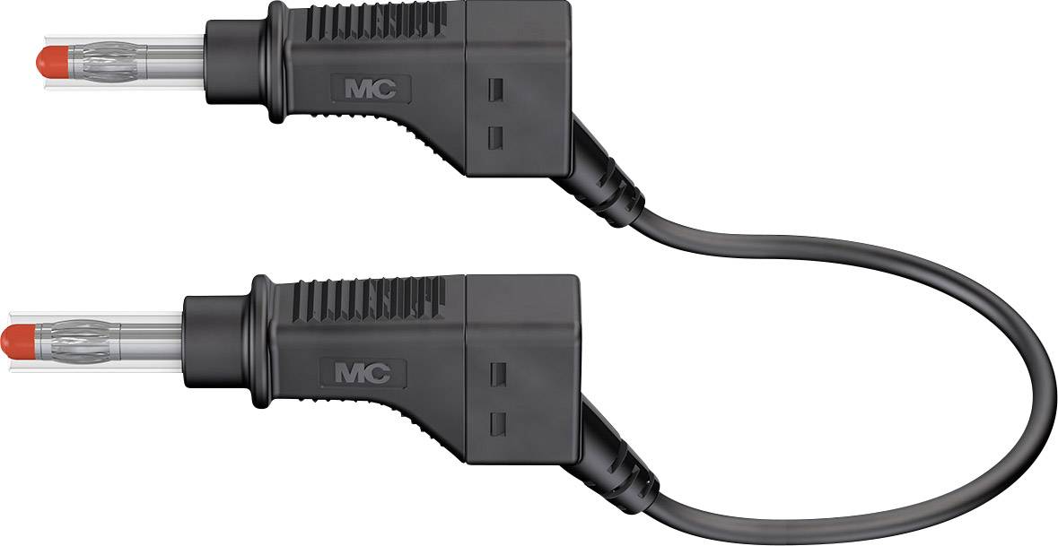 Staubli XZG425/SIL sigurnosni merni kabl [lamelarni muski konektor 4 mm – lamelarni muski konektor 4 mm] 1.00 m crna