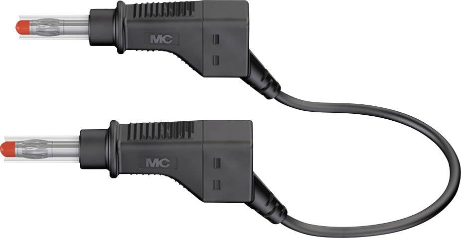 Staubli 66.9405-20021 sigurnosni merni kabl lamelarni muski konektor 4 mm lamelarni muski konektor 4 mm 2.00 m crna