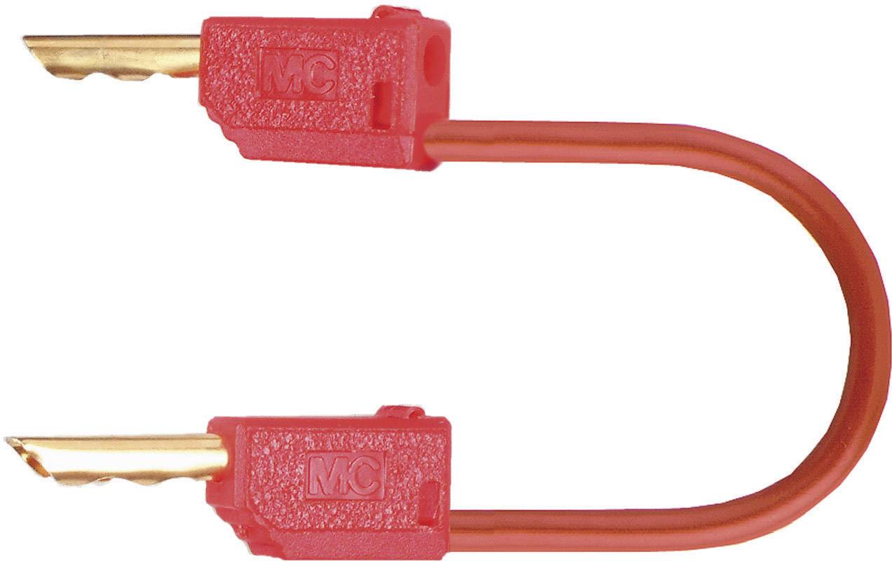 Staubli LK2-F 60cm rt merni kabl lamelarni muski konektor 2 mm lamelarni muski konektor 2 mm 0.60 m crvena