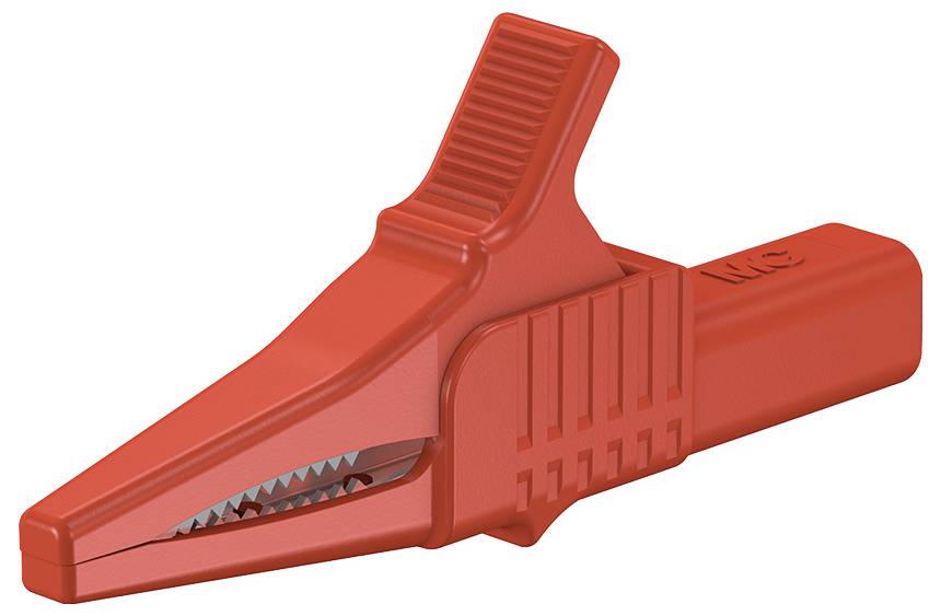 Staubli XKK-1001 sigurnosna krokodilska stezaljka uticni prikljucak 4 mm CAT II 1000 V crvena