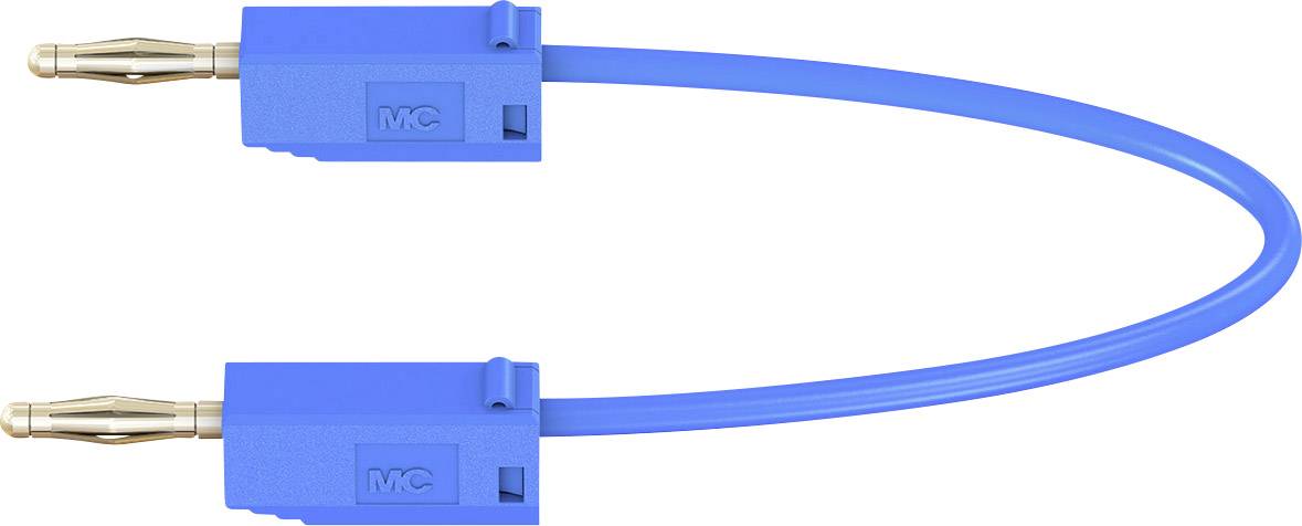 Staubli LK205 merni kabl [lamelarni muski konektor 2 mm – lamelarni muski konektor 2 mm] 15.00 cm plava boja