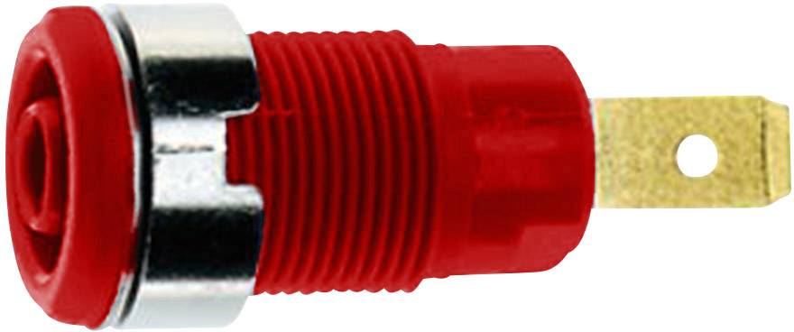 Staubli SLB 4-F6,3 sigurnosni laboratorijski zenski konektor zenski konektor, vertikalna ugradnja Pin-fi: 4 mm crvena