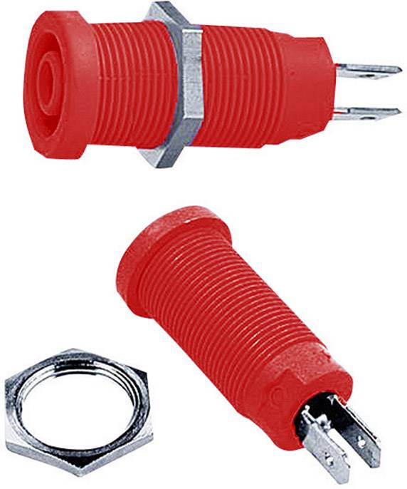 Staubli XEB-1R sigurnosni laboratorijski zenski konektor zenski konektor, vertikalna ugradnja Pin-fi: 4 mm crvena