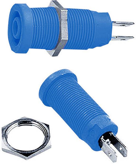 Staubli XEB-1R sigurnosni laboratorijski zenski konektor zenski konektor, vertikalna ugradnja Pin-fi: 4 mm plava boja