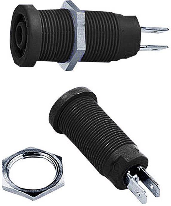 Staubli XEB-1R sigurnosni laboratorijski zenski konektor zenski konektor, vertikalna ugradnja Pin-fi: 4 mm crna