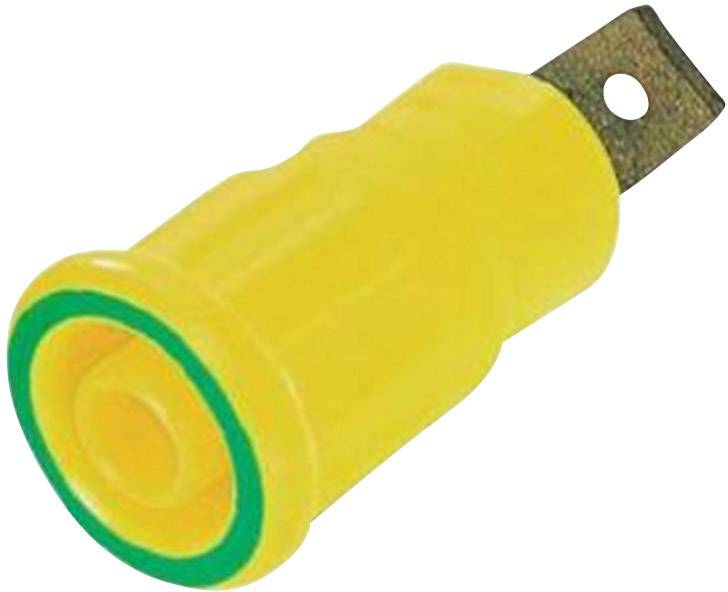Staubli SEB4-F6,3 sigurnosni laboratorijski zenski konektor zenski, ugradni zelena, zuta