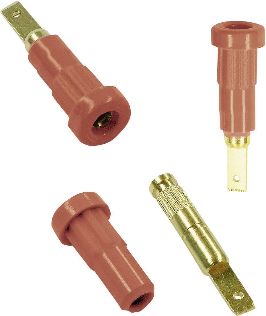 Staubli EB2 laboratorijski zenski konektor zenski konektor, vertikalna ugradnja Pin-fi: 2 mm crvena