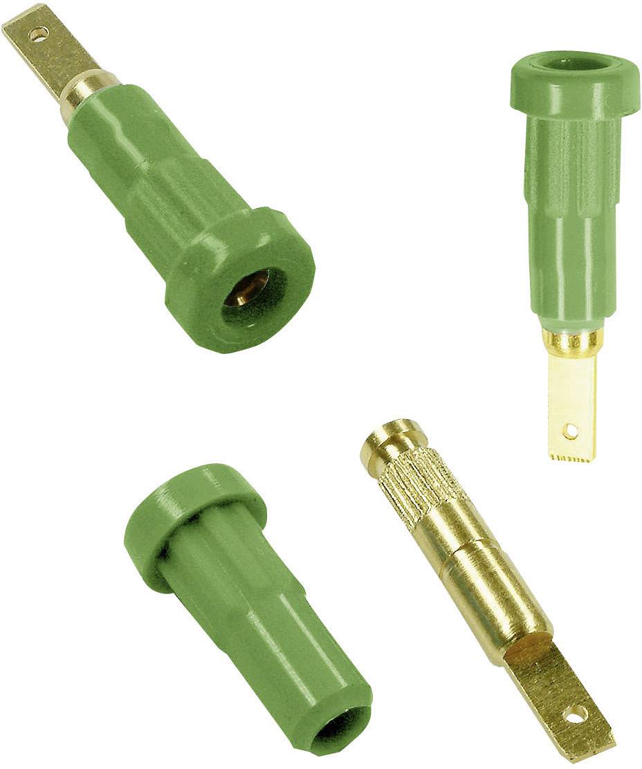 Staubli EB2 laboratorijski zenski konektor zenski konektor, vertikalna ugradnja Pin-fi: 2 mm zelena