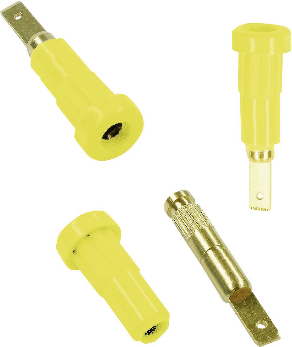 Staubli EB2 laboratorijski zenski konektor zenski konektor, vertikalna ugradnja Pin-fi: 2 mm zuta