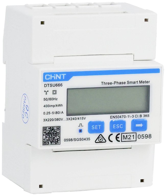 Chint G DTSU666 3?230/400V 5(80)A RS485 4PMID trofazni brojac digitalni Dozvola MID: da 1 St.