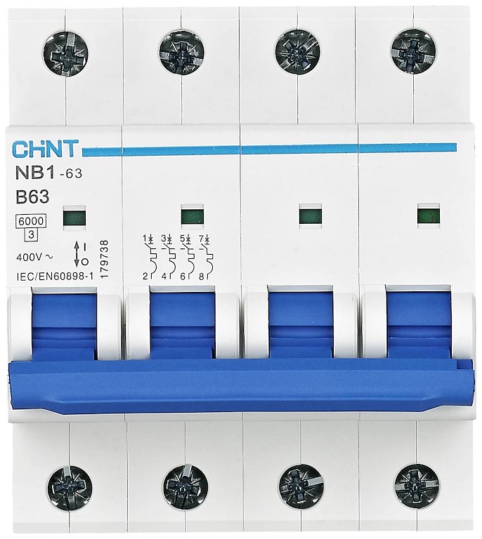 Chint 179737 NB1-63 4P B6 6kA DB zastitna sklopka za vodove 4-polni 6 A 240 V, 415 V