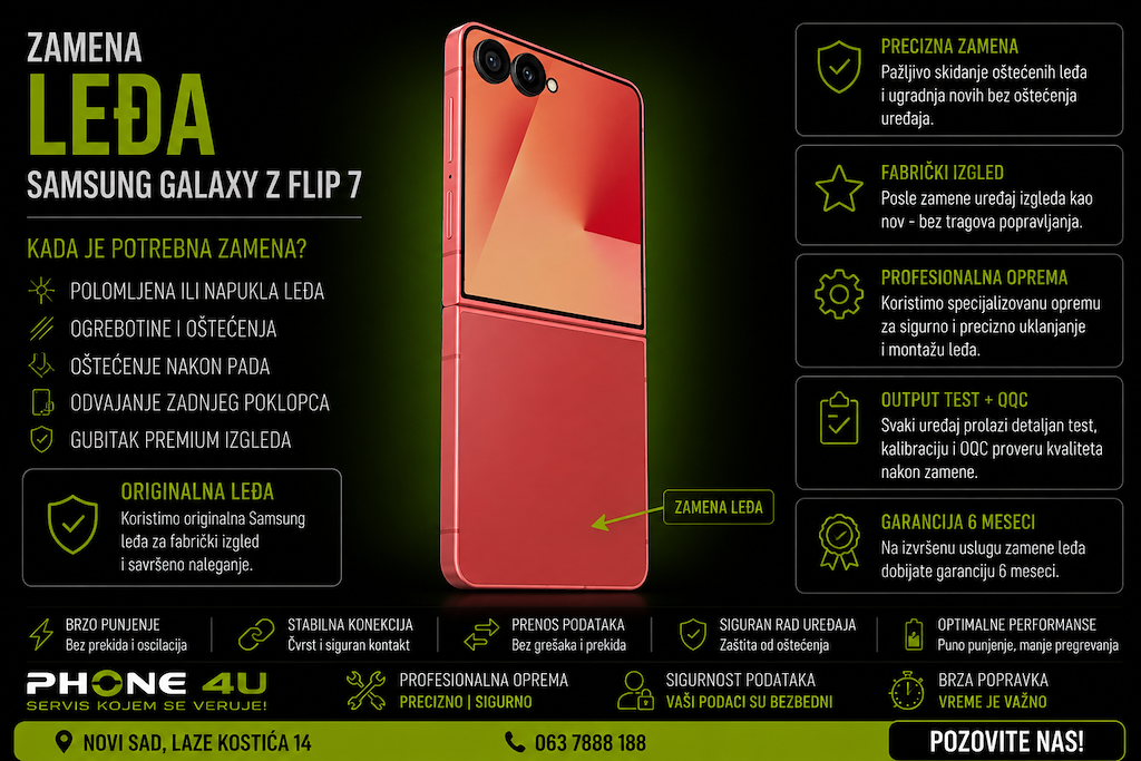 Zamena leđa Samsung Galaxy Z Flip 7 | Phone4U Novi Sad
